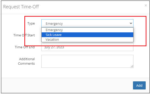 Time Off Request - Settings – InStaff Knowledgebase