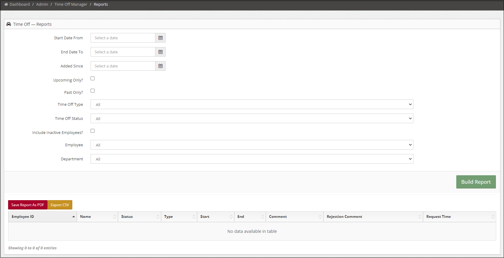 Time Off Reports – InStaff Knowledgebase