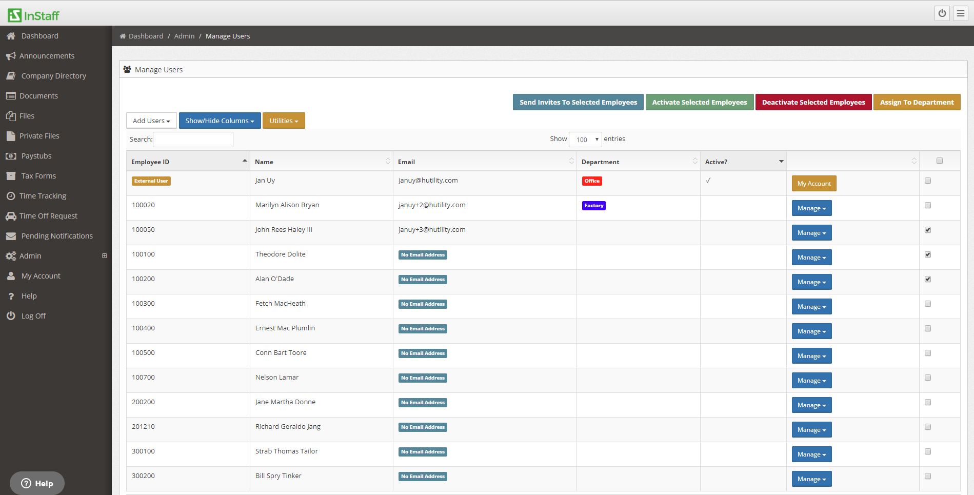 Inviting Employees – InStaff Knowledgebase