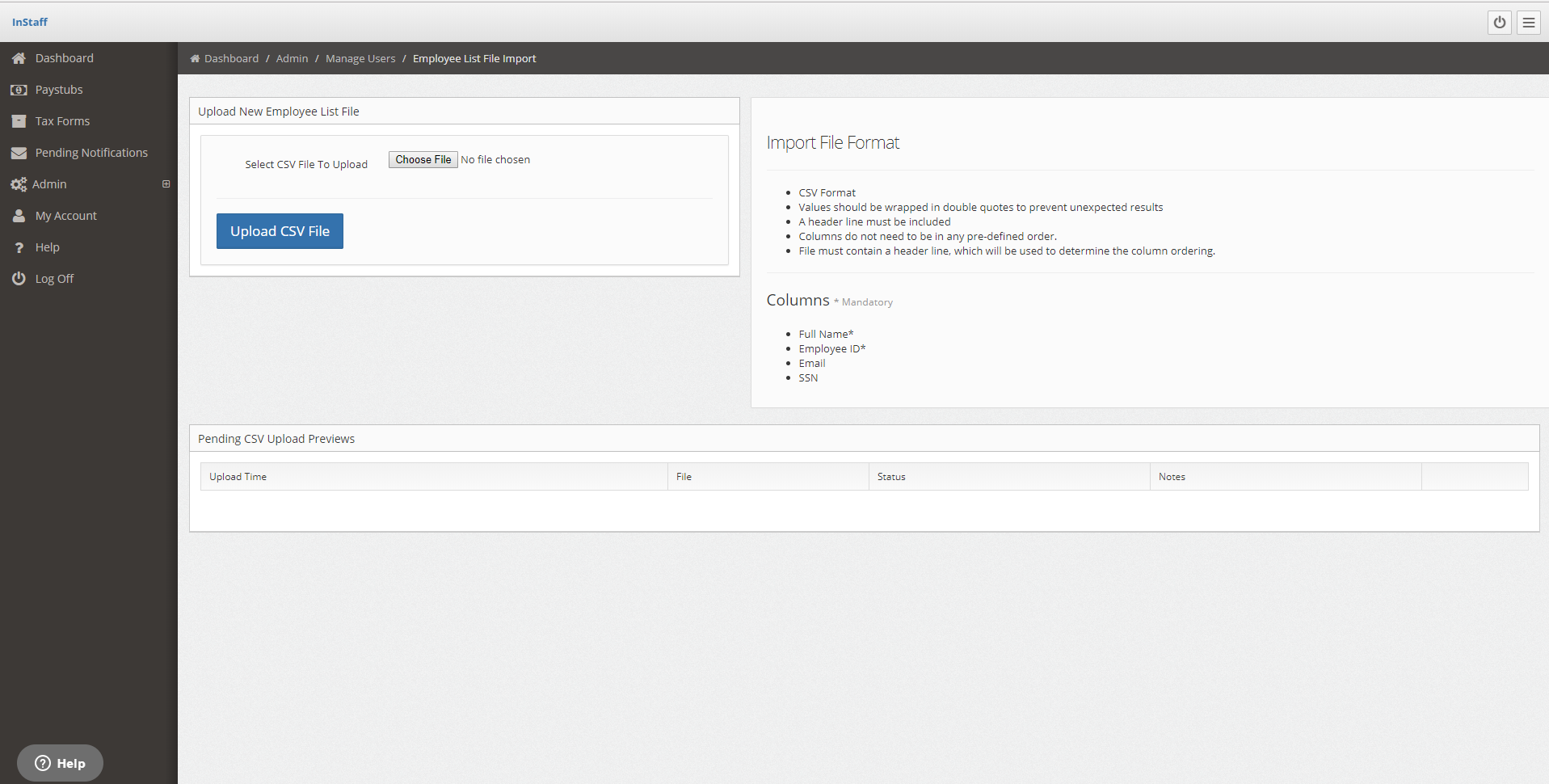 Importing Employee Data Via CSV File – InStaff Knowledgebase