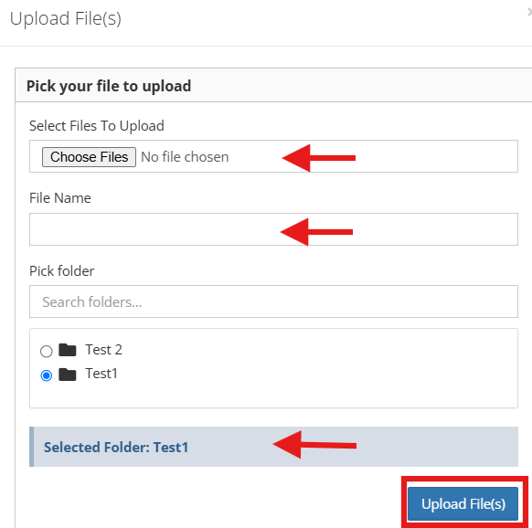 Uploading new files into a folder – InStaff Knowledgebase