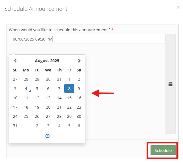 How to Add and Schedule an Announcement – InStaff Knowledgebase
